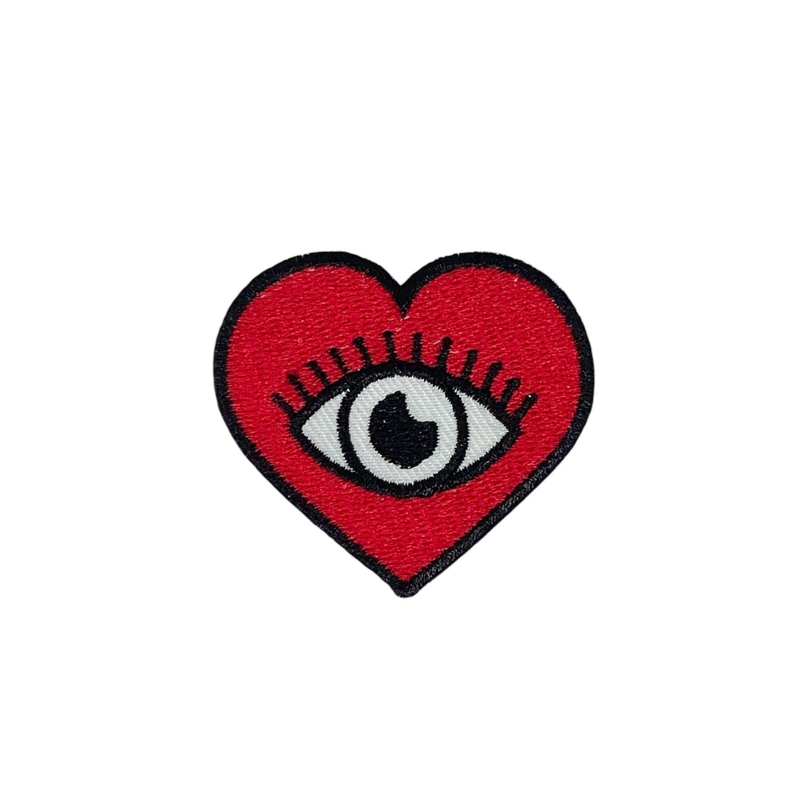 NH Eye Heart Iron on Patches - Embroidery Applique Patches for ...