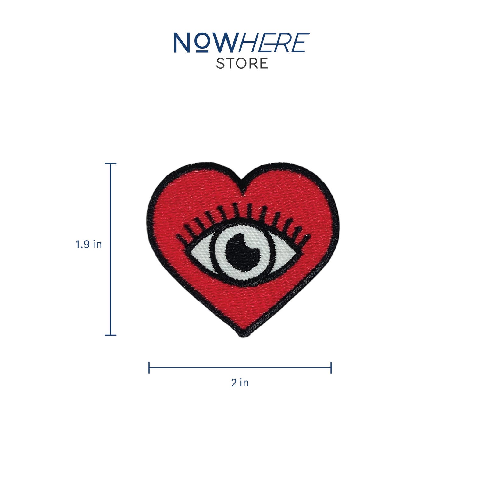 NH Eye Heart Iron on Patches - Embroidery Applique Patches for ...