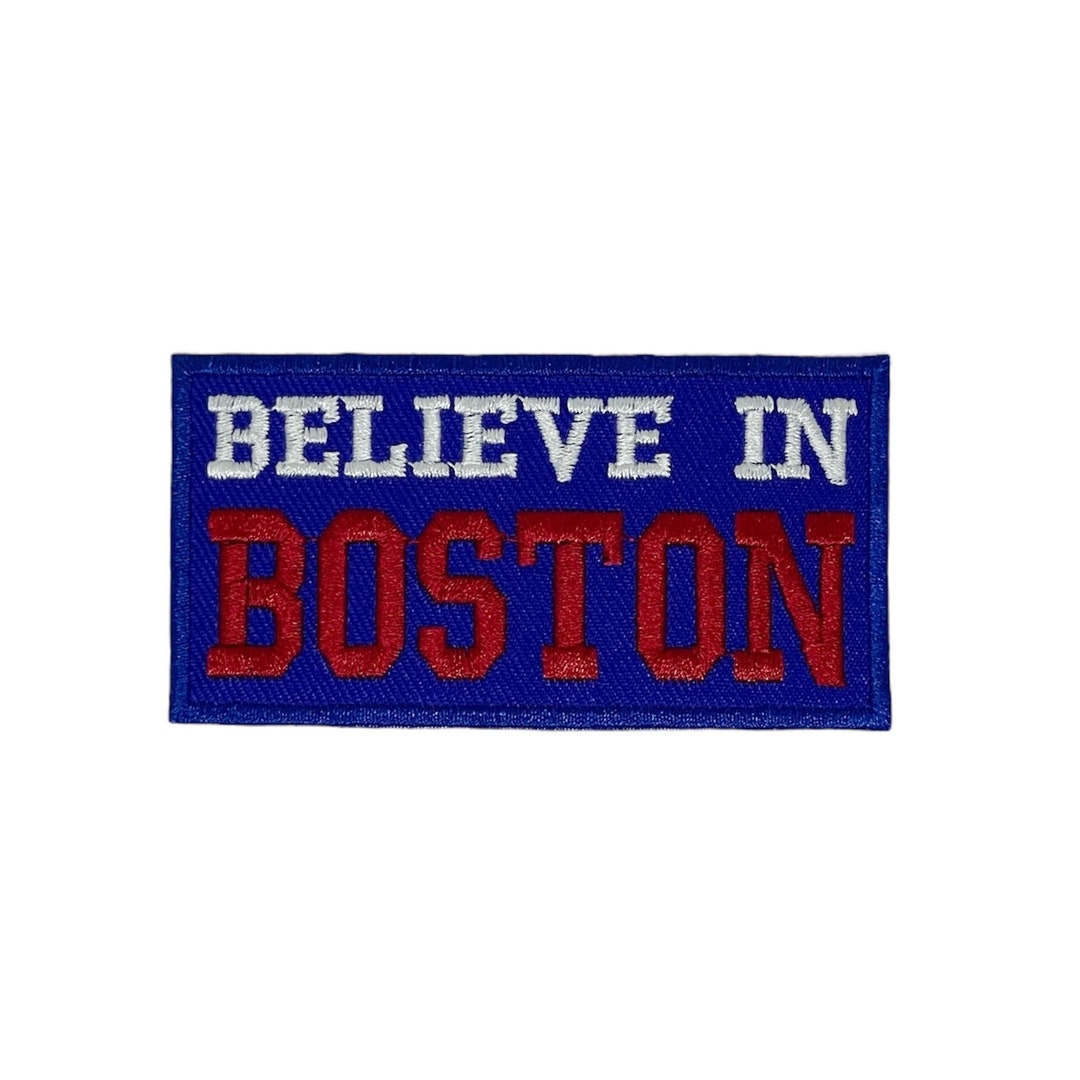 NH Believe in Boston Iron on Patches - Embroidery Applique Patches for ...