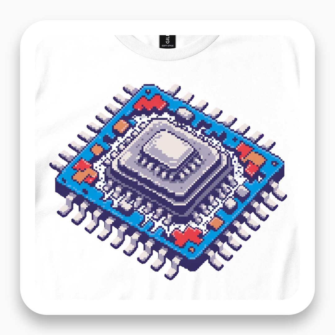 Pixel Art CPU Shirt, 8-bit Retro Tee, Tech Geek Gift, Gamer T-shirt ...