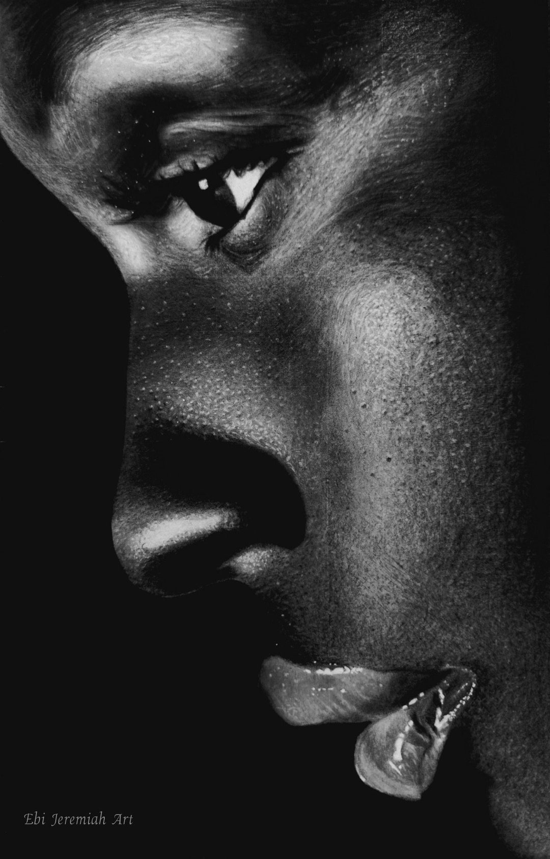 Charcoal and Graphite Portrait Drawing - Etsy