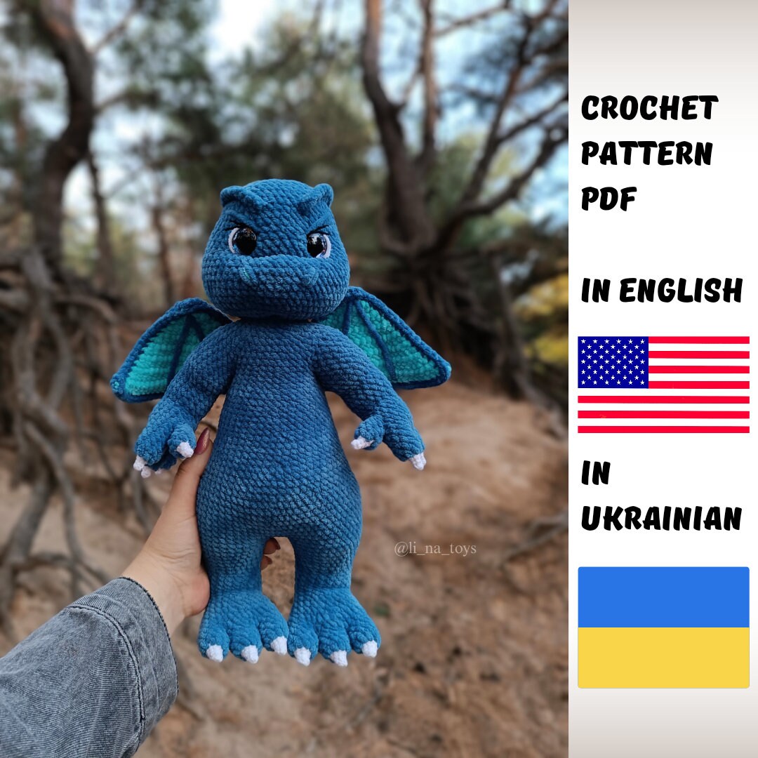 DIY Blue Dragon Amigurumi - Instant Download Crochet Pattern - Etsy