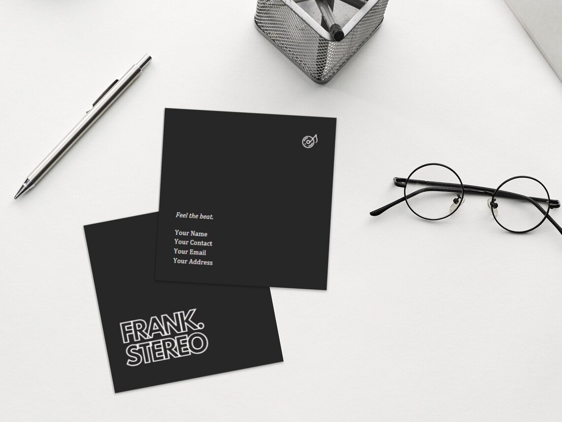 Bold Frank Square Business Card Template, Editable Canva Design ...