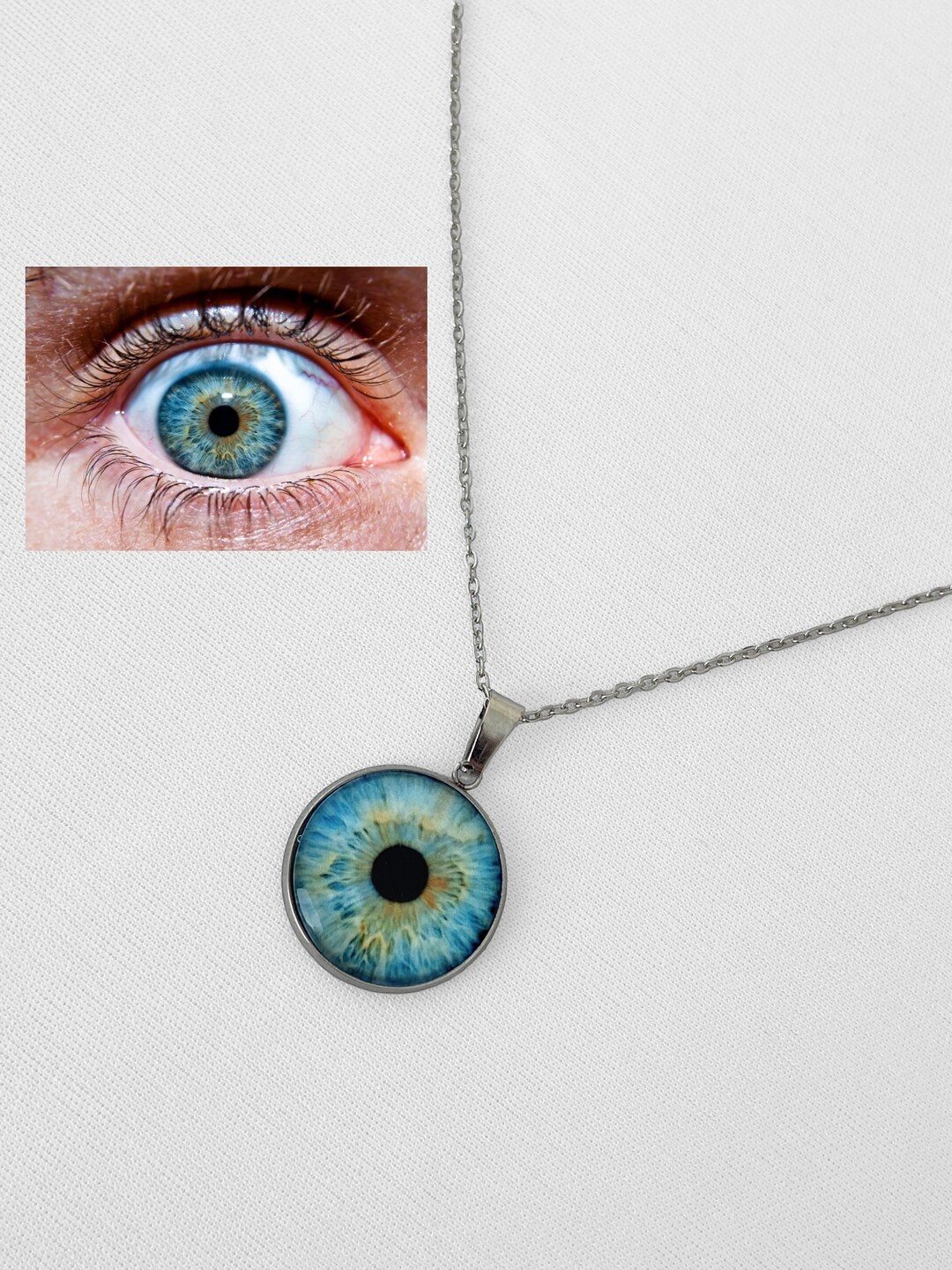Eye Necklace Silver Evil Eye Necklace With Chain Gift Stainless Steel ...