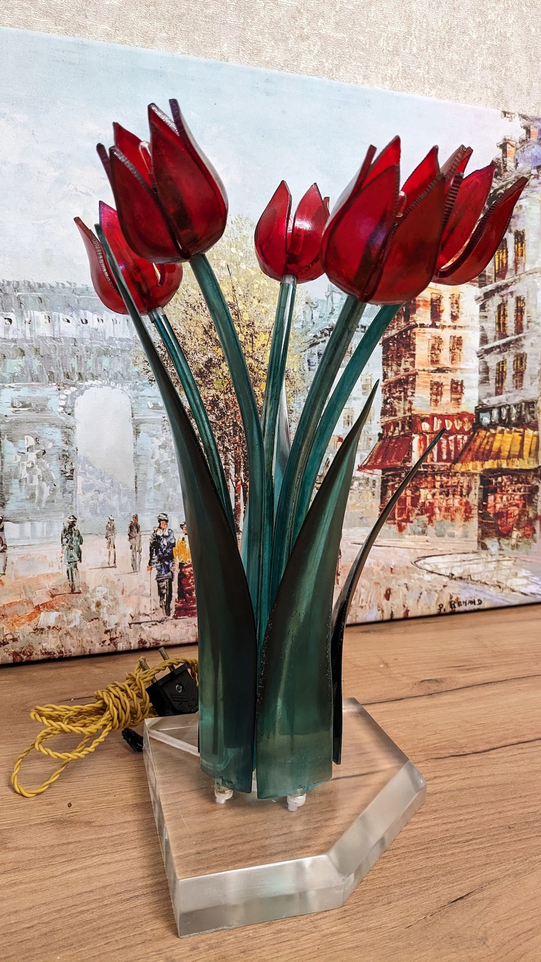 Vintage Tulips Desk Lamp Flowers Soviet Decor 1960s, USSR - Etsy