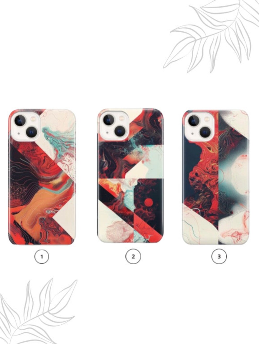 Contemporary Digital Art Design Phone Case for iPhone 15 14 13 12 11 X ...