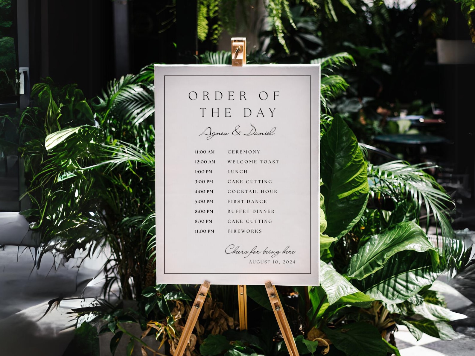 Editable Order of the Day Sign, Large Wedding Day Timeline Template ...