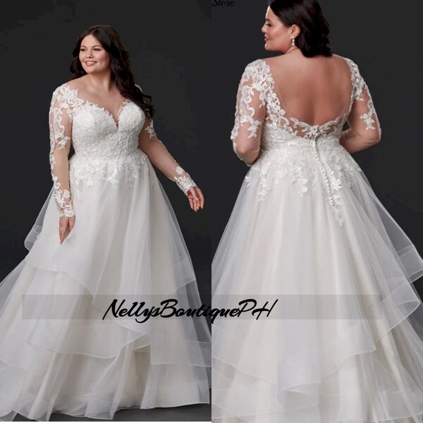 Maria Long Organza Wedding Dress, Second Wedding Dress, Engagement ...