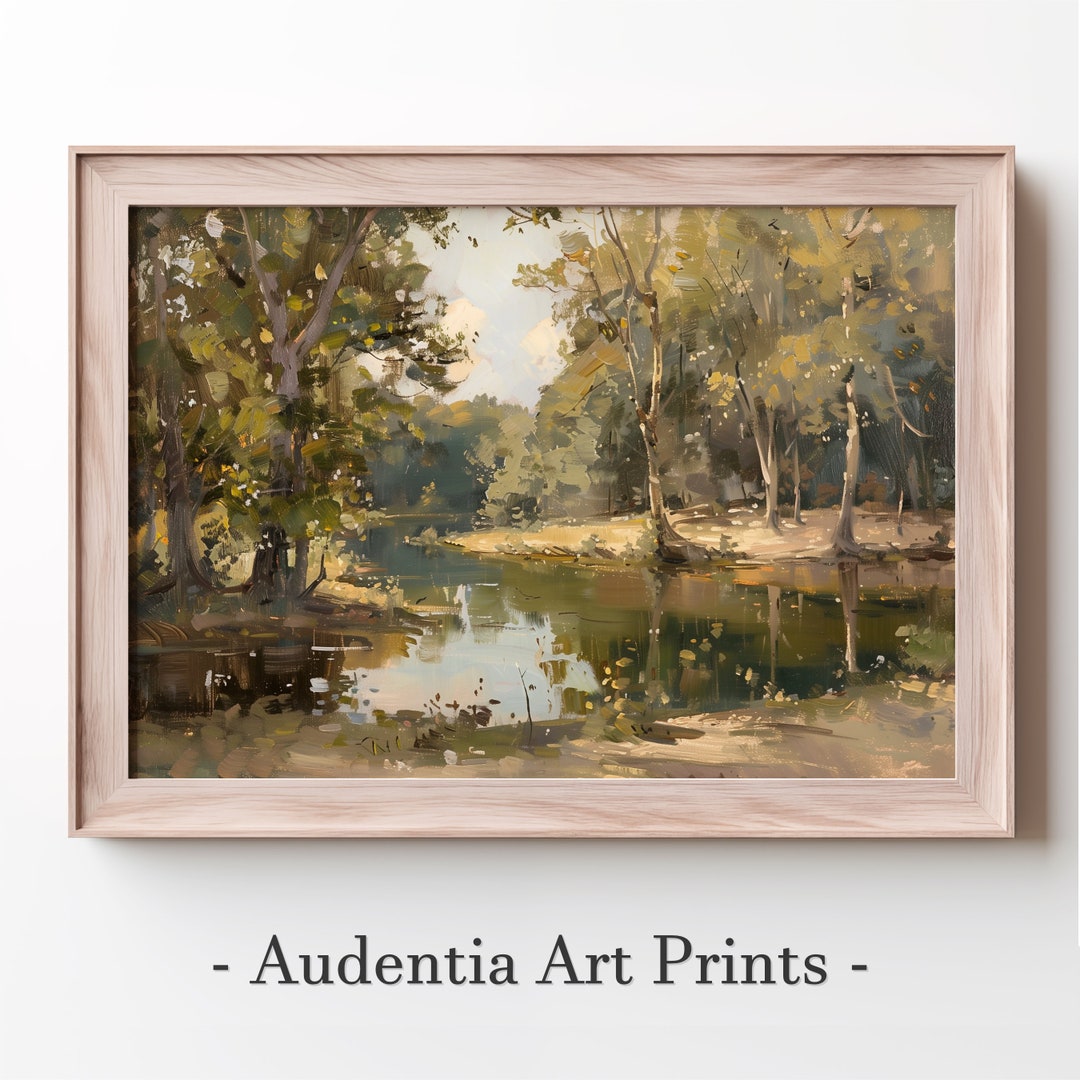 Printable River in a Forest Wall Art - Etsy