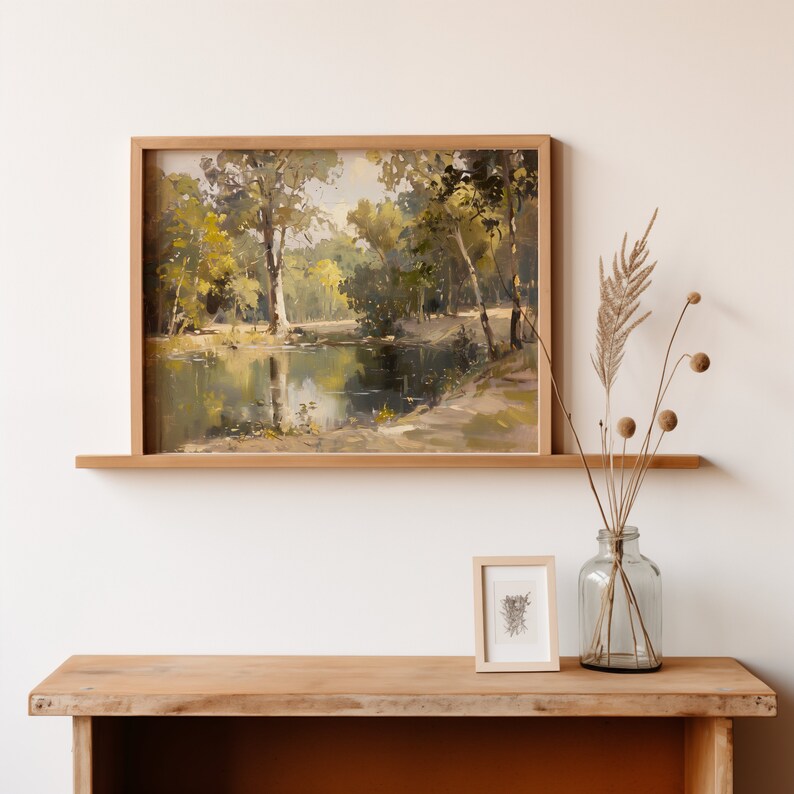 Printed Pond in a Forest Wall Art Poster - Etsy
