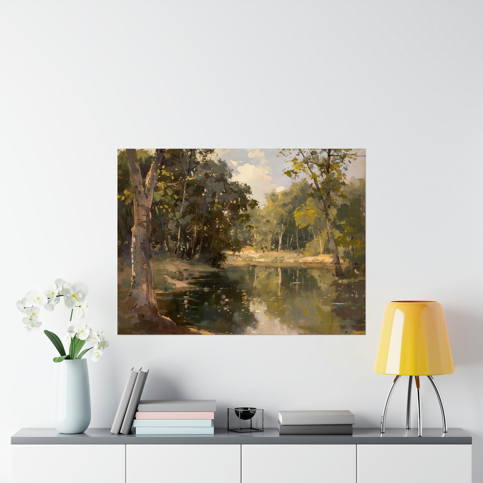 Printed River in a Forest Wall Art Poster - Etsy