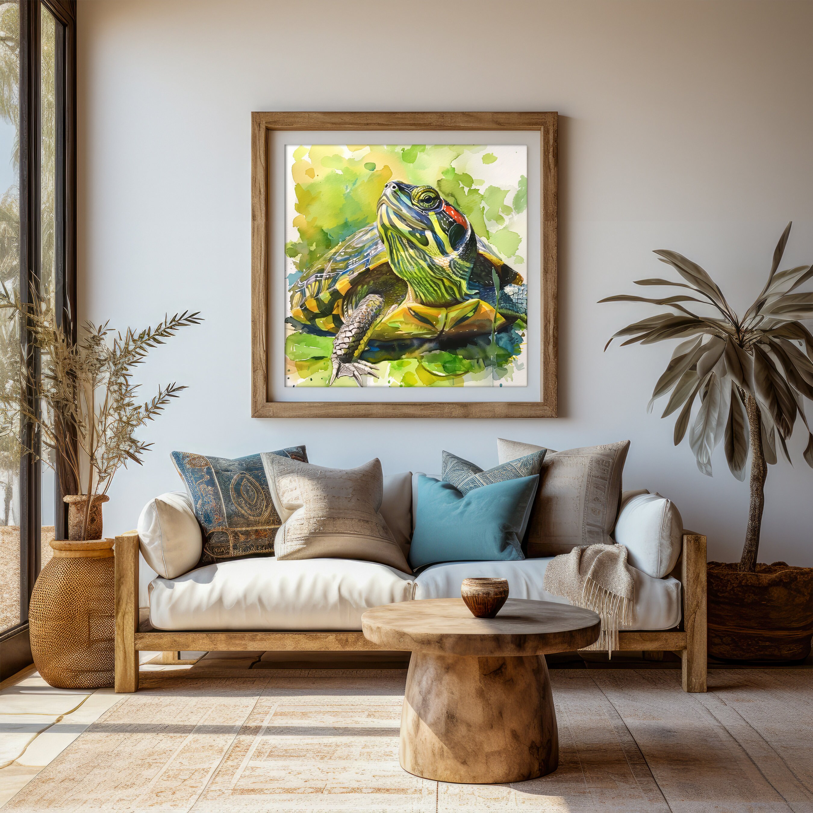 Printable Red-eared Slider Watercolor Wall Art - Etsy