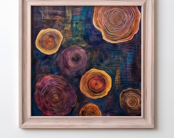 Tree Growth Ring Printable Art, PDF Print, Instant Download, Home ...