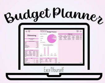 Monthly Budget Planner Excel Template, Pink - Etsy
