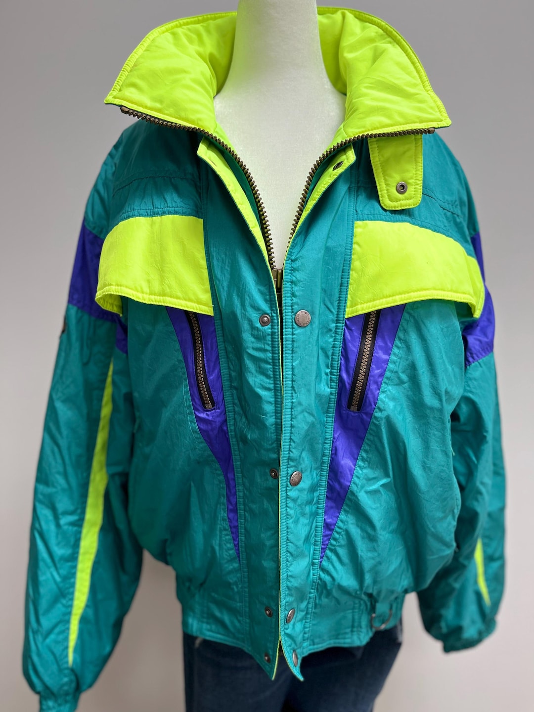 Vintage 80s Neon Ski Jacket - Etsy