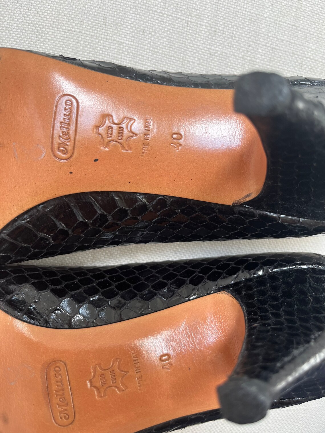 80s Snakeskin Leather Pumps - Etsy