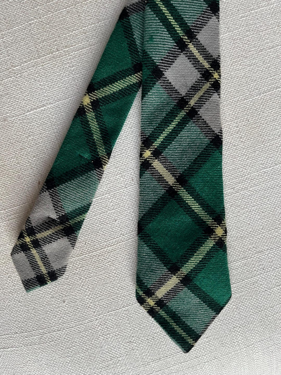 Vintage Wool Tartan Plaid Tie - Etsy