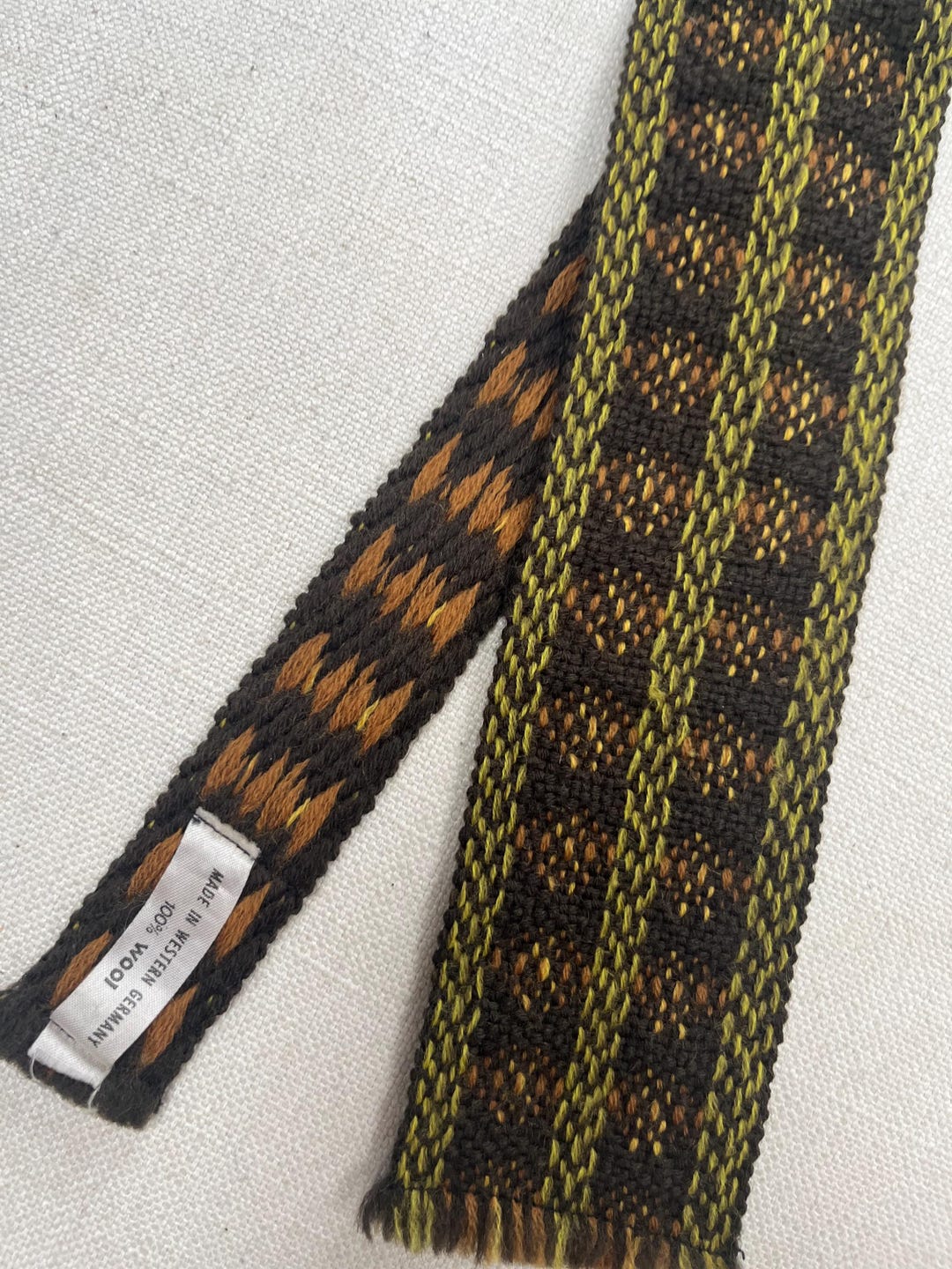 Vintage Knit Wool Straight Edge Tie - Etsy