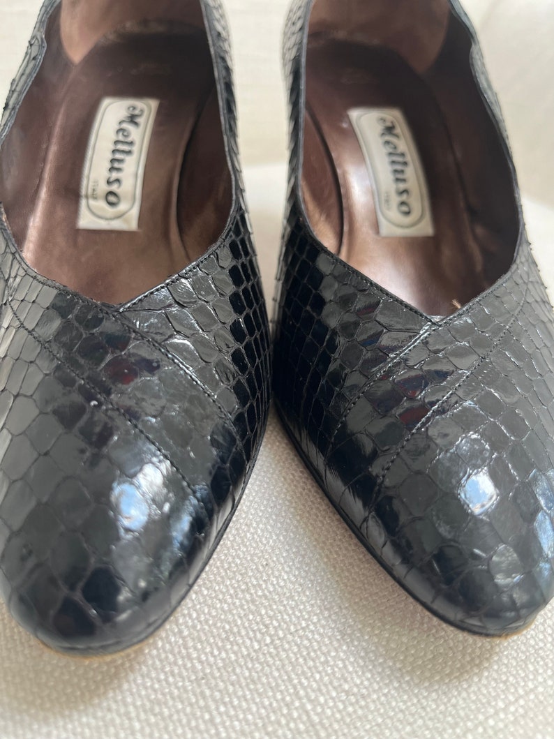 80s Snakeskin Leather Pumps - Etsy