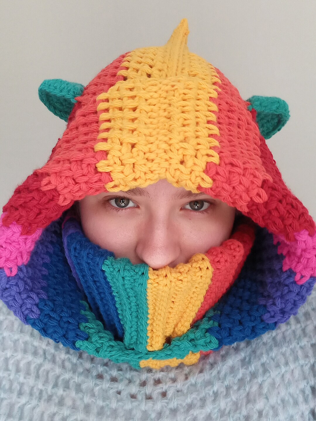Crochet Rainbow Hood (balaclava) - Etsy