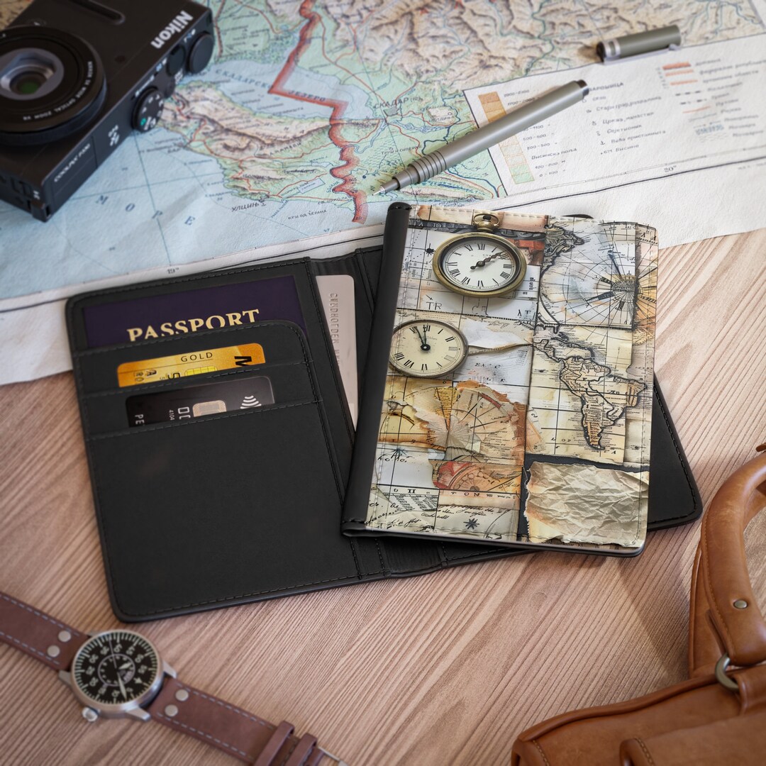 Passport Cover, Vintage Theme, Maps, Travel, Passport, Gift for ...