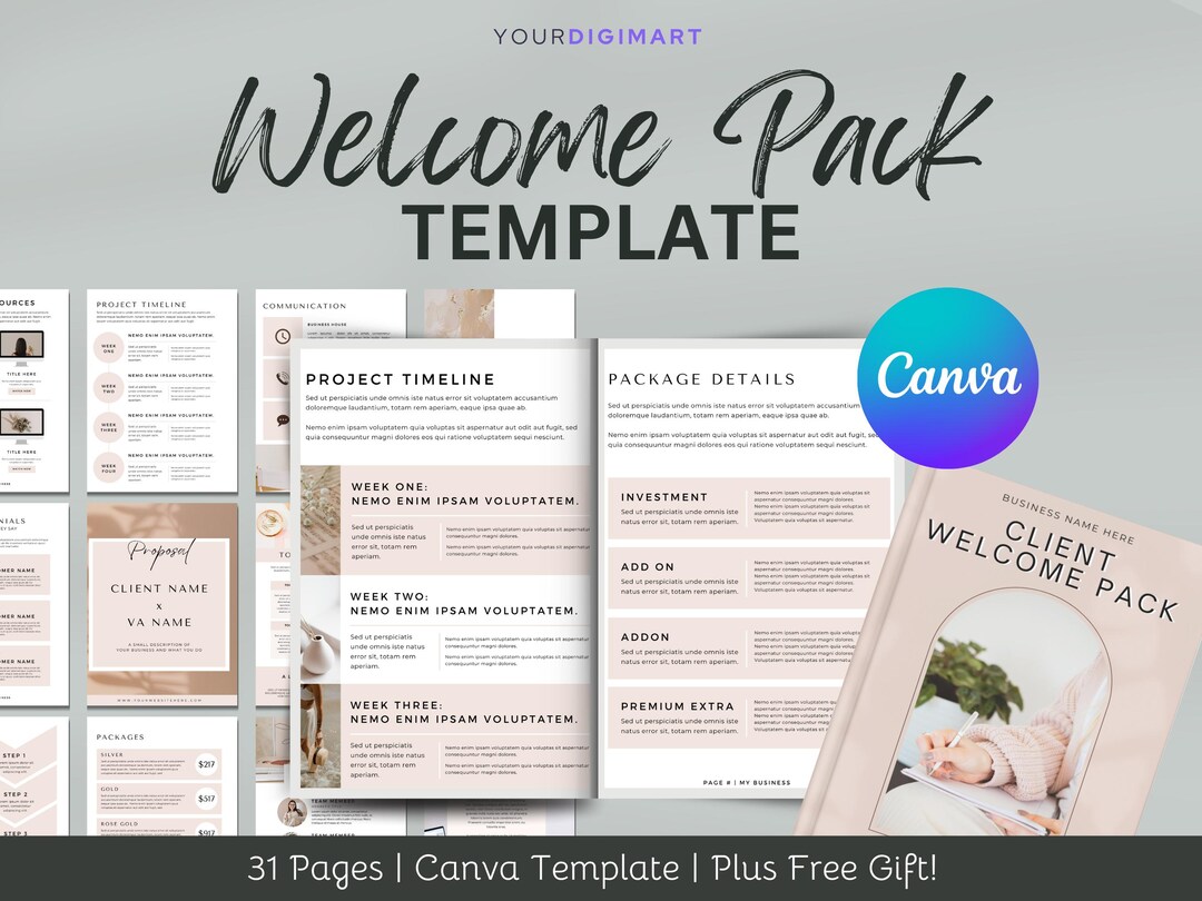 Client Welcome Packet Template Canva Onboarding Packet Ebook New Client ...