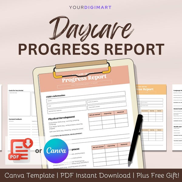 Daycare Child Progress Report - Etsy