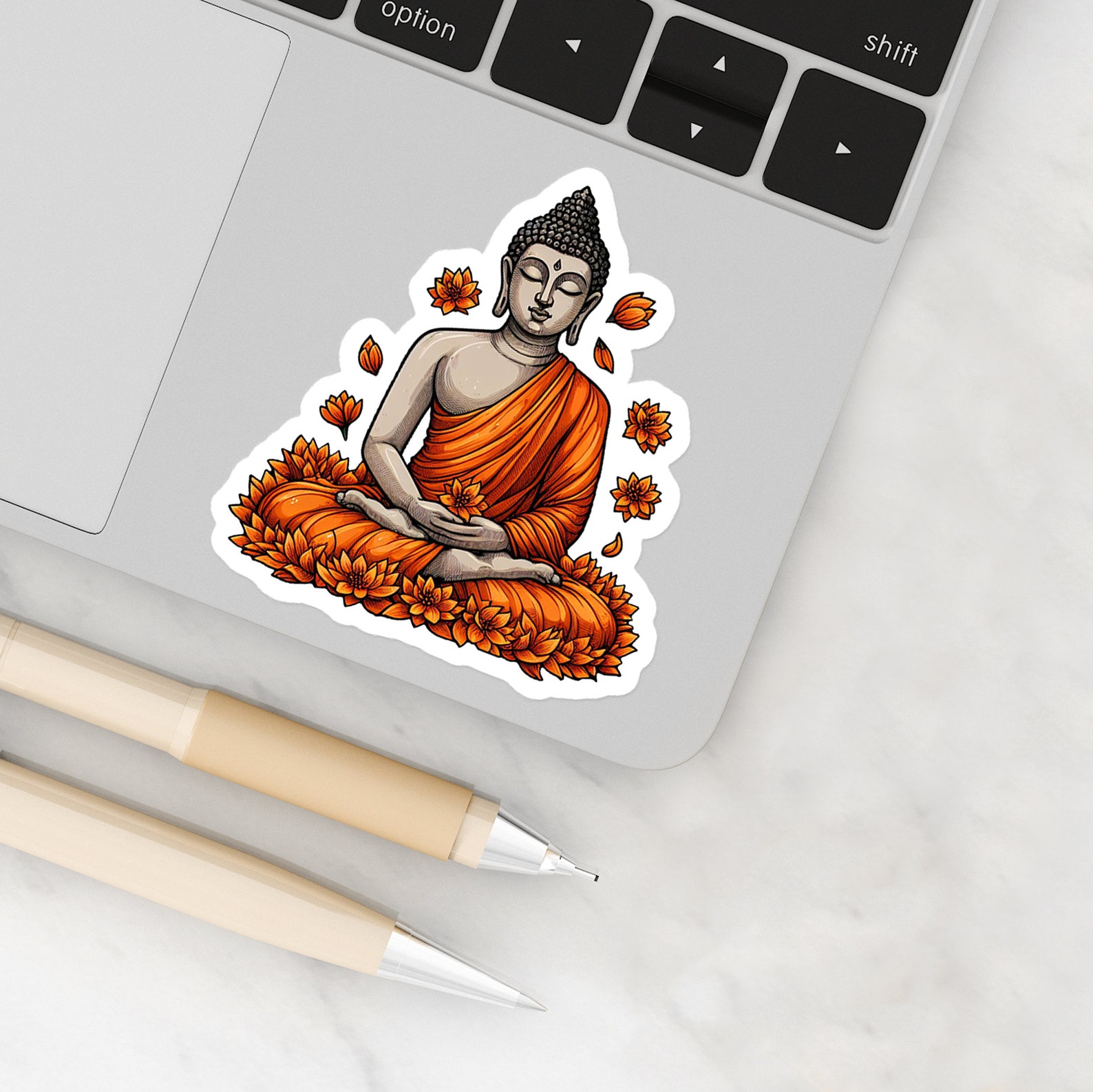 Sitting Buddha Sticker. Buddhist Religious Gift, Mindfulness Art Vinyl ...
