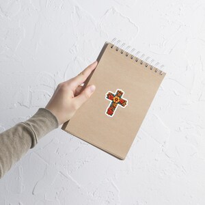 Floral Cross Vinyl Decal. Catholic Religion Floral Sticker Art, Floral ...