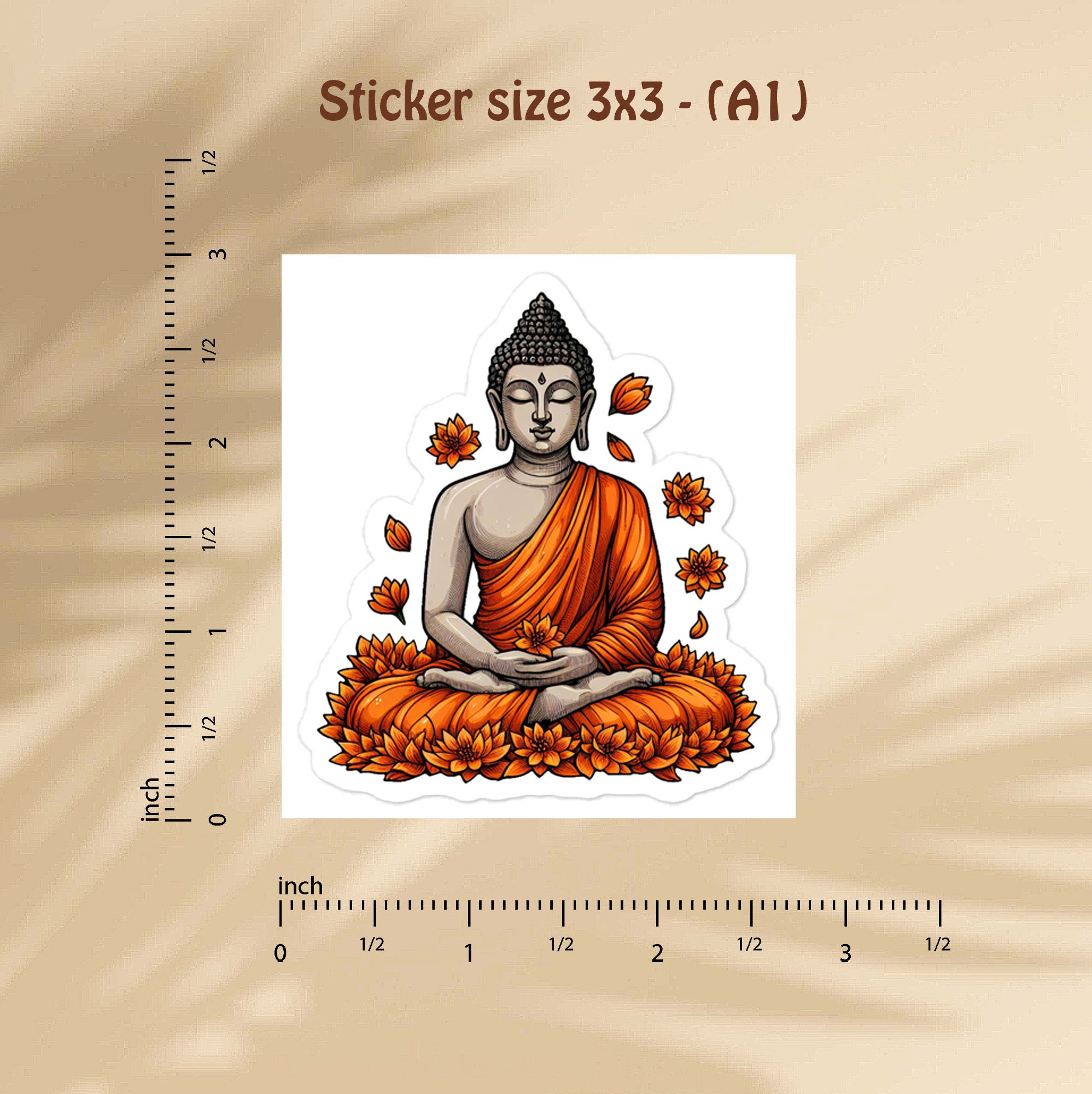 Sitting Buddha Sticker. Buddhist Religious Gift, Mindfulness Art Vinyl ...