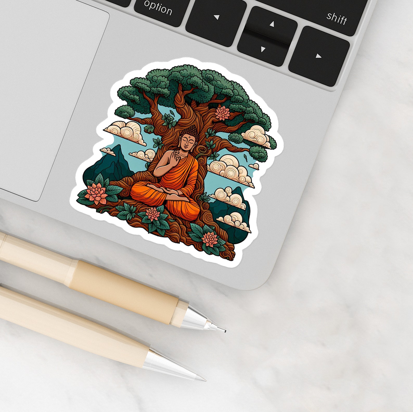 Sitting Buddha Nature Sticker. Buddhist Symbols, God Stickers for Cars ...
