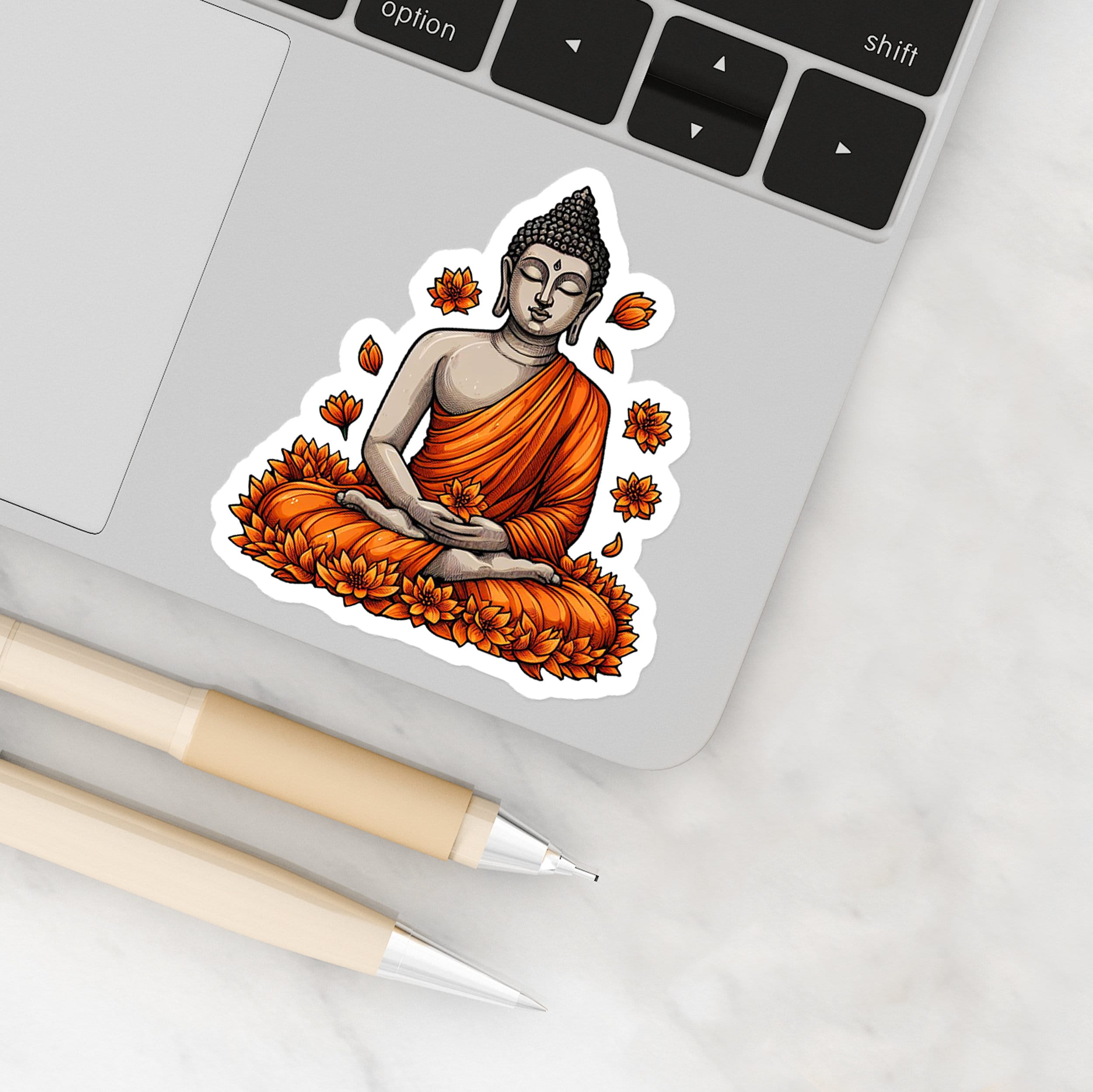 Sitting Buddha Flower Sticker. Bullet Journal, Ipad, MacBook and Phone ...