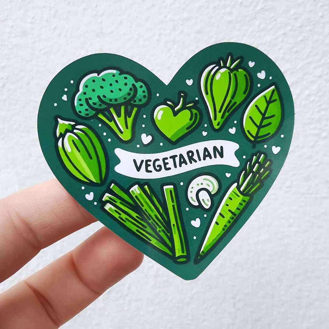 Vegetarian Sticker Set – Herbivore Label, Veggie Lover Gift - Plant ...