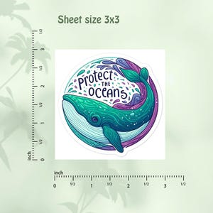 Protect the Oceans Sticker. Save Our Seas, Marine Life Conservation ...