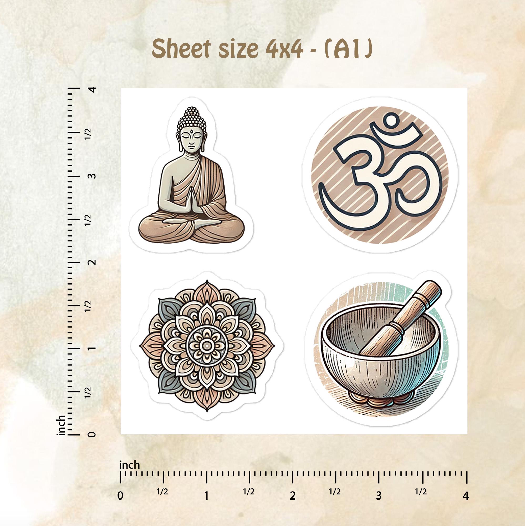 Buddhist Symbols Sticker – Yoga Lover Spiritual Gift - Zen Buddhism ...