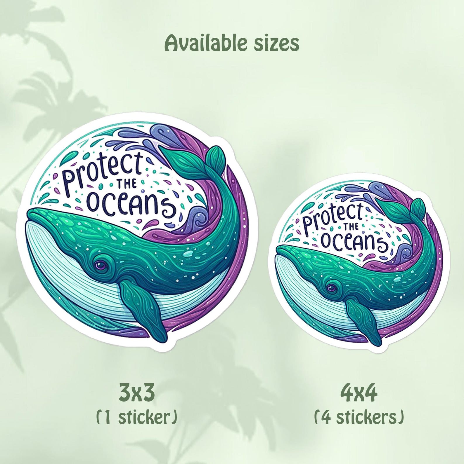 Protect the Oceans Sticker. Save Our Seas, Marine Life Conservation ...