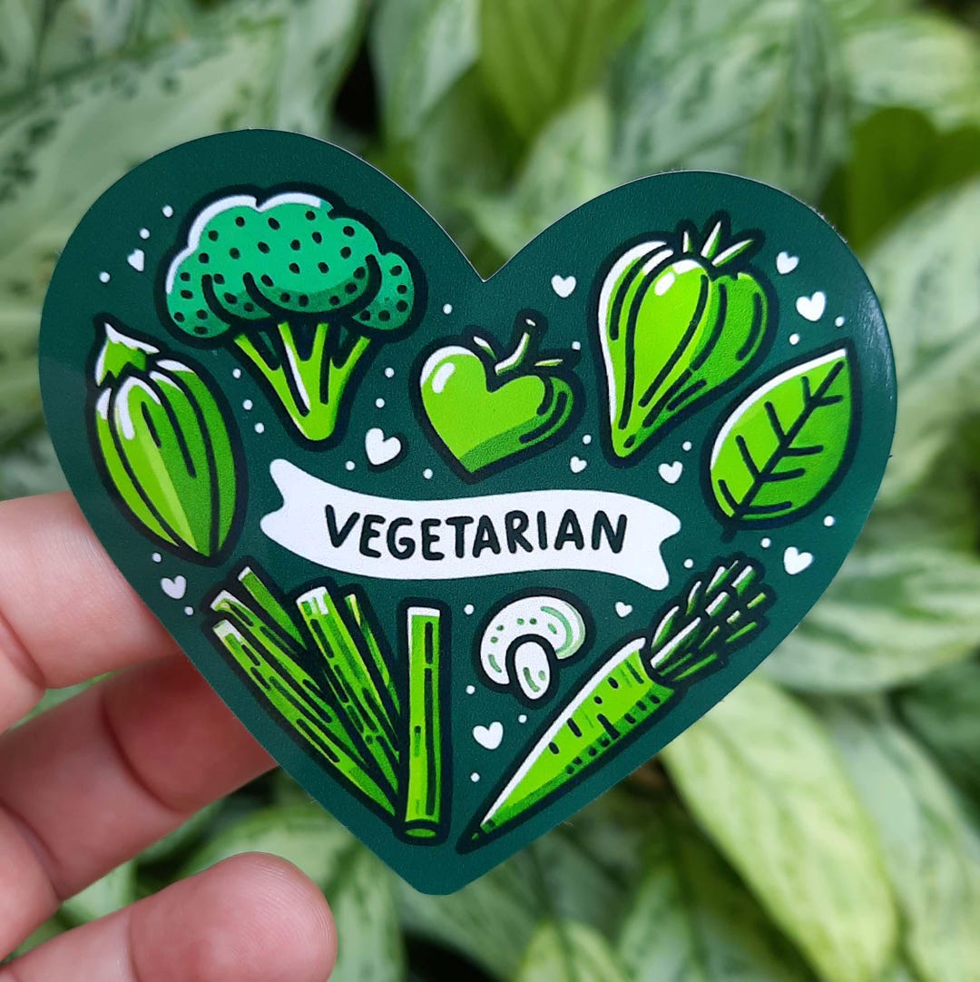 Vegetarian Sticker Set – Herbivore Label, Veggie Lover Gift - Plant ...