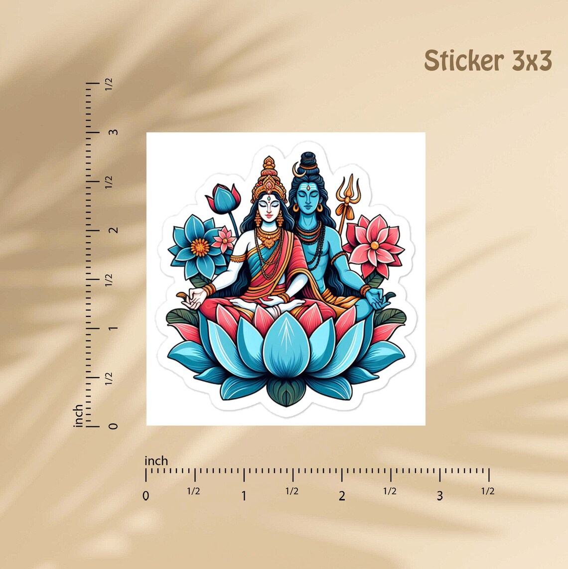 Parvati & Shiva Sticker. Hindu Gods Sticker for Cars and Prayer Journal ...