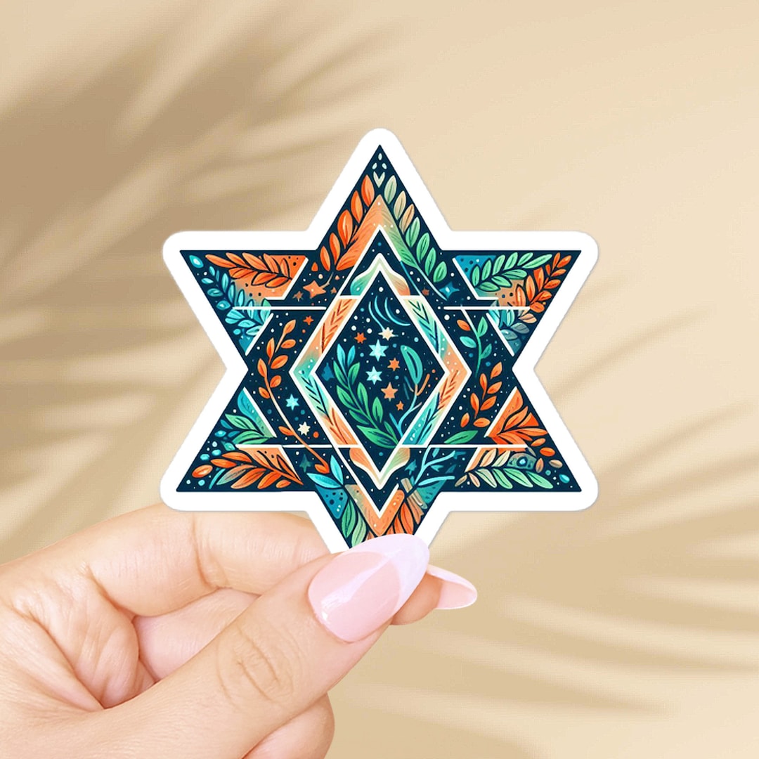 Star of David Sticker. Jewish Symbol Vinyl Decal, Hebrew Religious ...