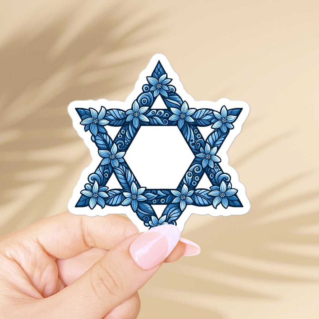 Star of David Flower Sticker Set. Judaism Symbols, Religious Faith ...