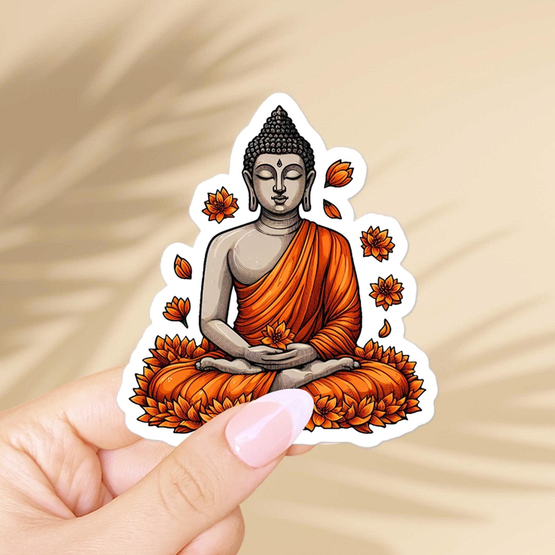 Sitting Buddha Flower Sticker. Bullet Journal, Ipad, MacBook and Phone ...