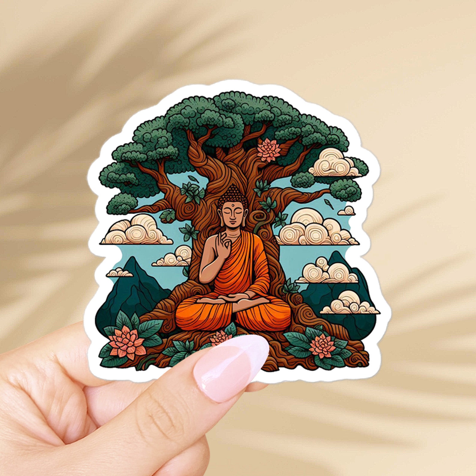 Sitting Buddha Nature Sticker. Buddhist Symbols, God Stickers for Cars ...