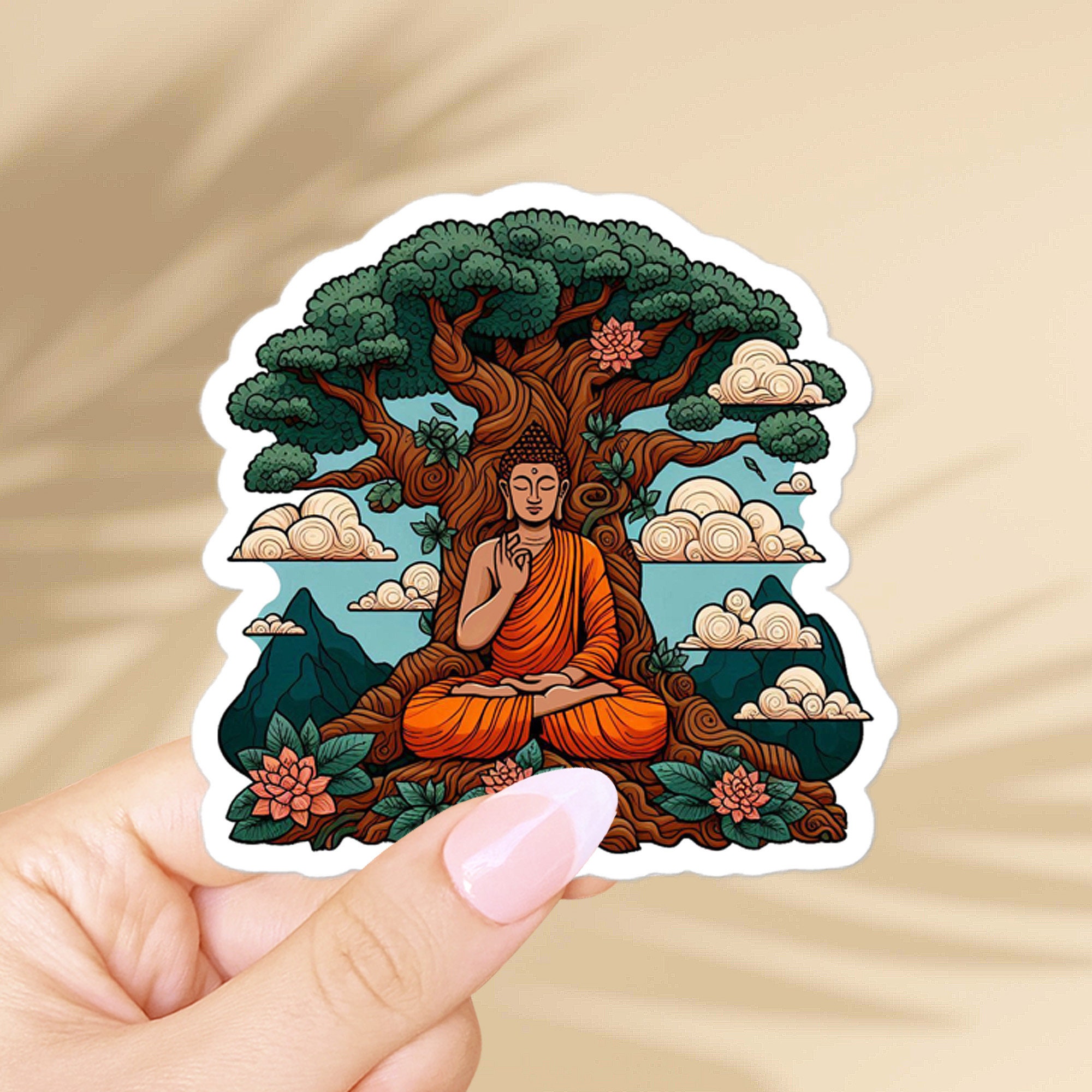 Sitting Buddha Nature Sticker. Buddhist Symbols, God Stickers for Cars ...