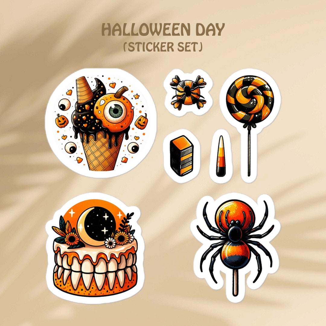 Halloween Candy Sticker Set. Scrapbooking, Ipad, MacBook and Phone Case ...