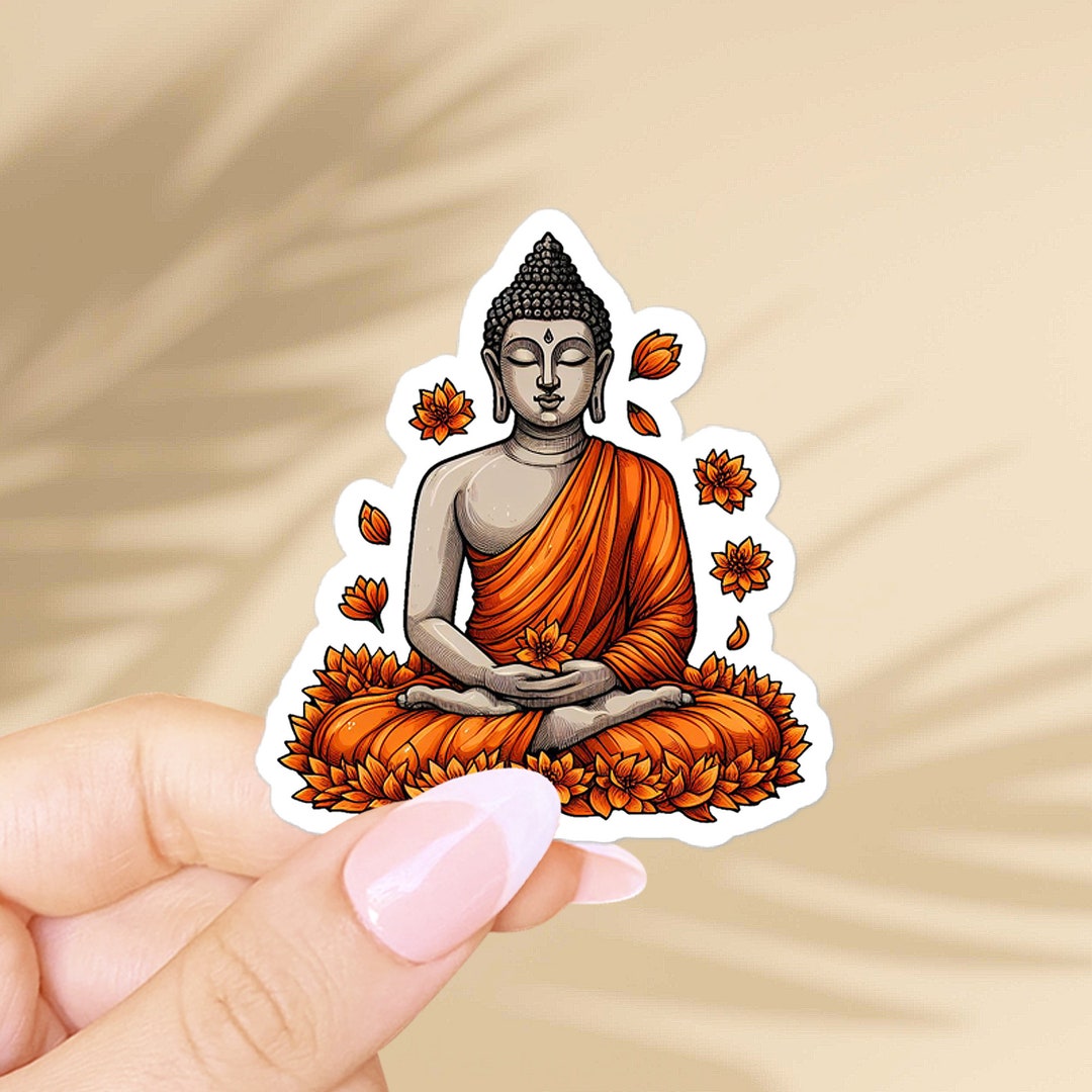 Sitting Buddha Flower Sticker. Bullet Journal, Ipad, MacBook and Phone ...