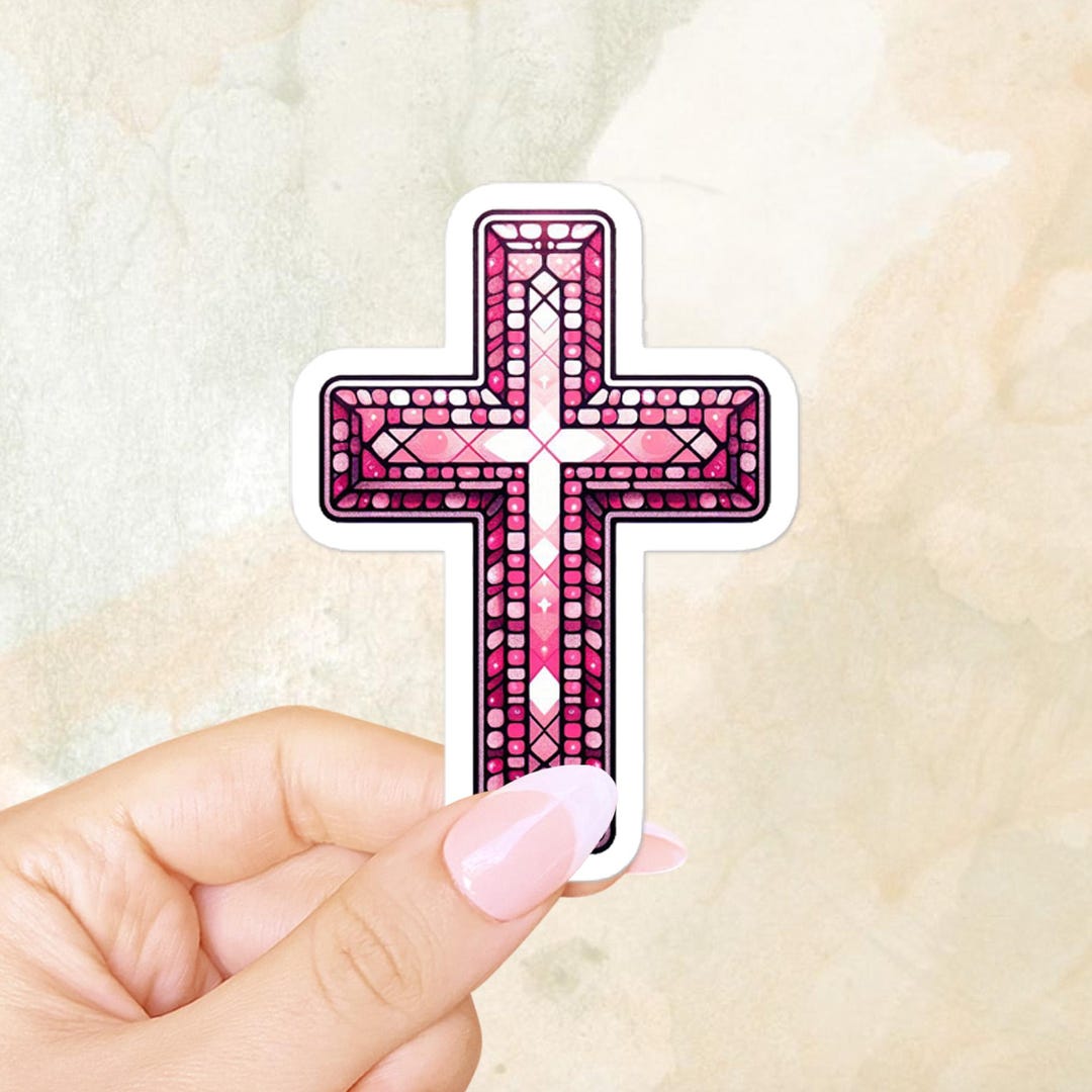 Christian Cross Sticker. Religious Gifts of God and Faith for Catholics ...