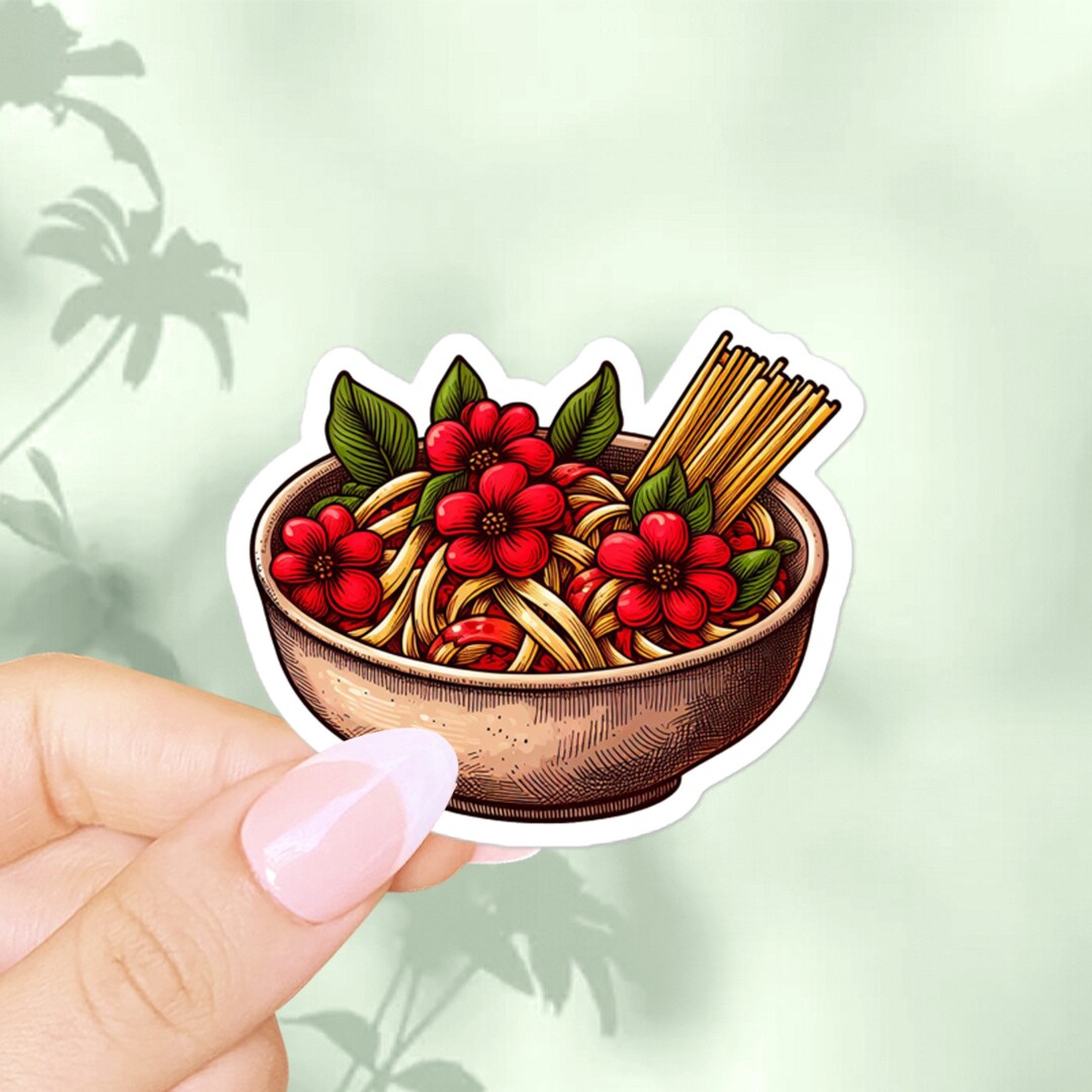 Spaghetti Floral Sticker. Bullet Journal Decal, MacBook and Phone Case ...