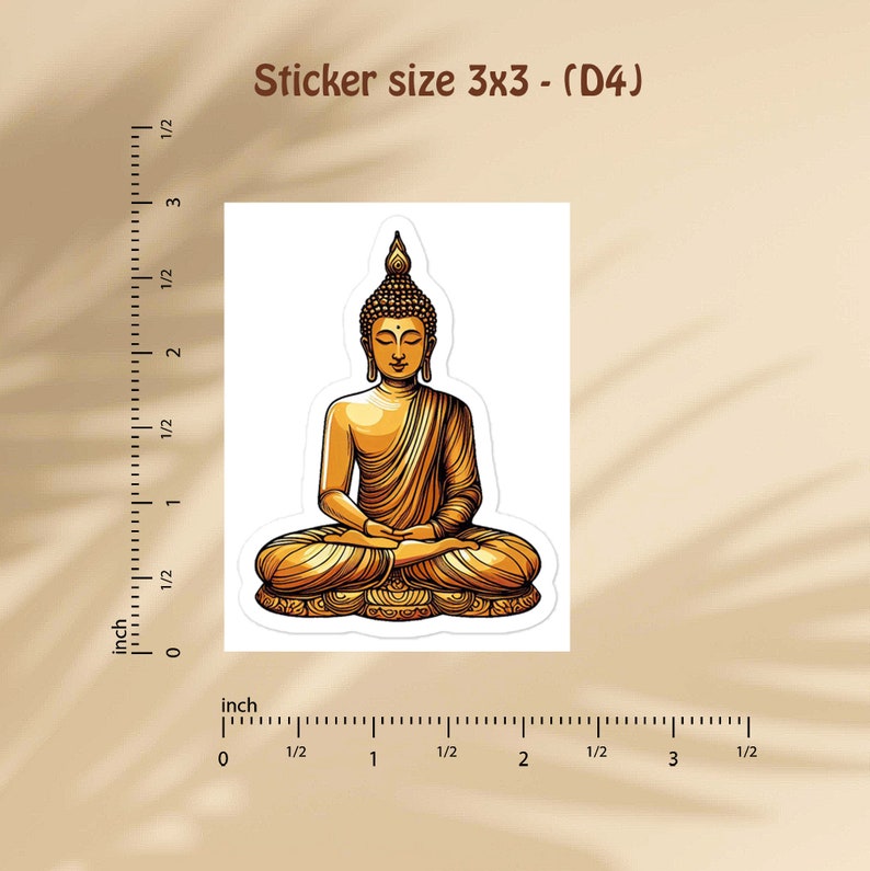 Sitting Buddha Sticker. Buddhist Religious Gift, Mindfulness Art Vinyl ...