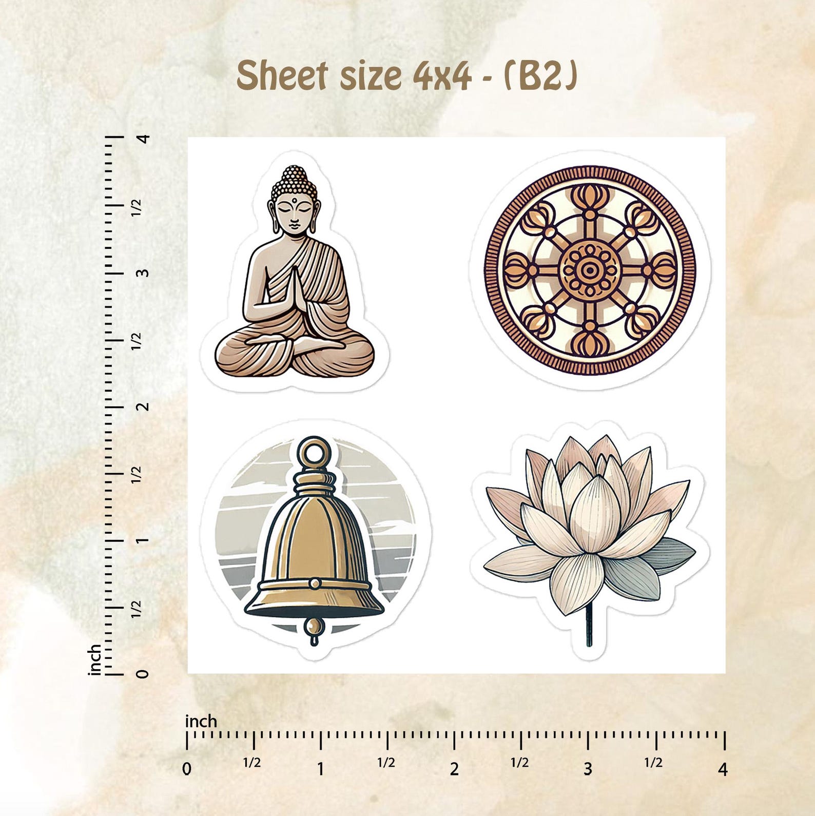 Buddhist Symbols Sticker – Yoga Lover Spiritual Gift - Zen Buddhism ...