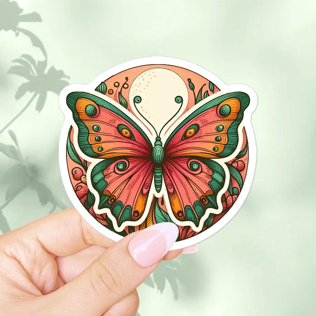 Cute Butterfly Vinyl Sticker. Bugs and Insects Decal for Animal Lover ...